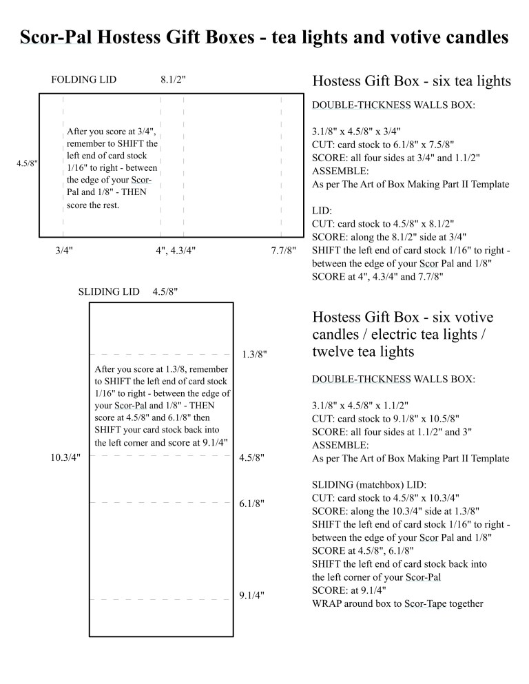 Scor-Pal Project • Hostess Gift Boxes • Votives and Tea lights ...