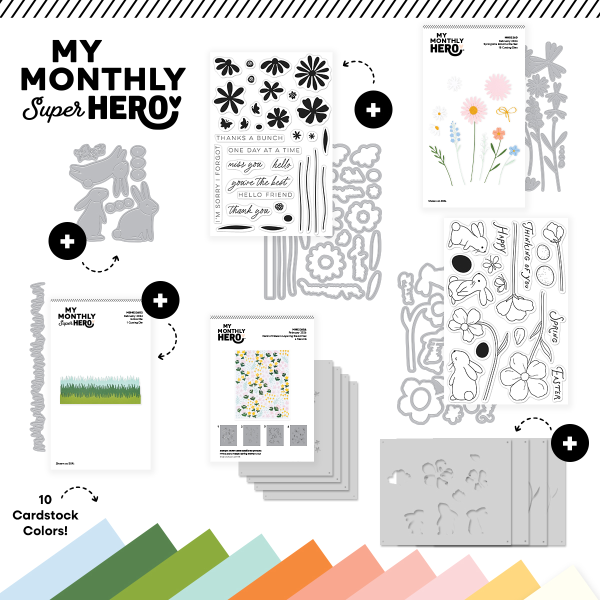 10 Cards 1 Kit • My Monthly Hero & Super Hero • February 2026 – CardCut-ups